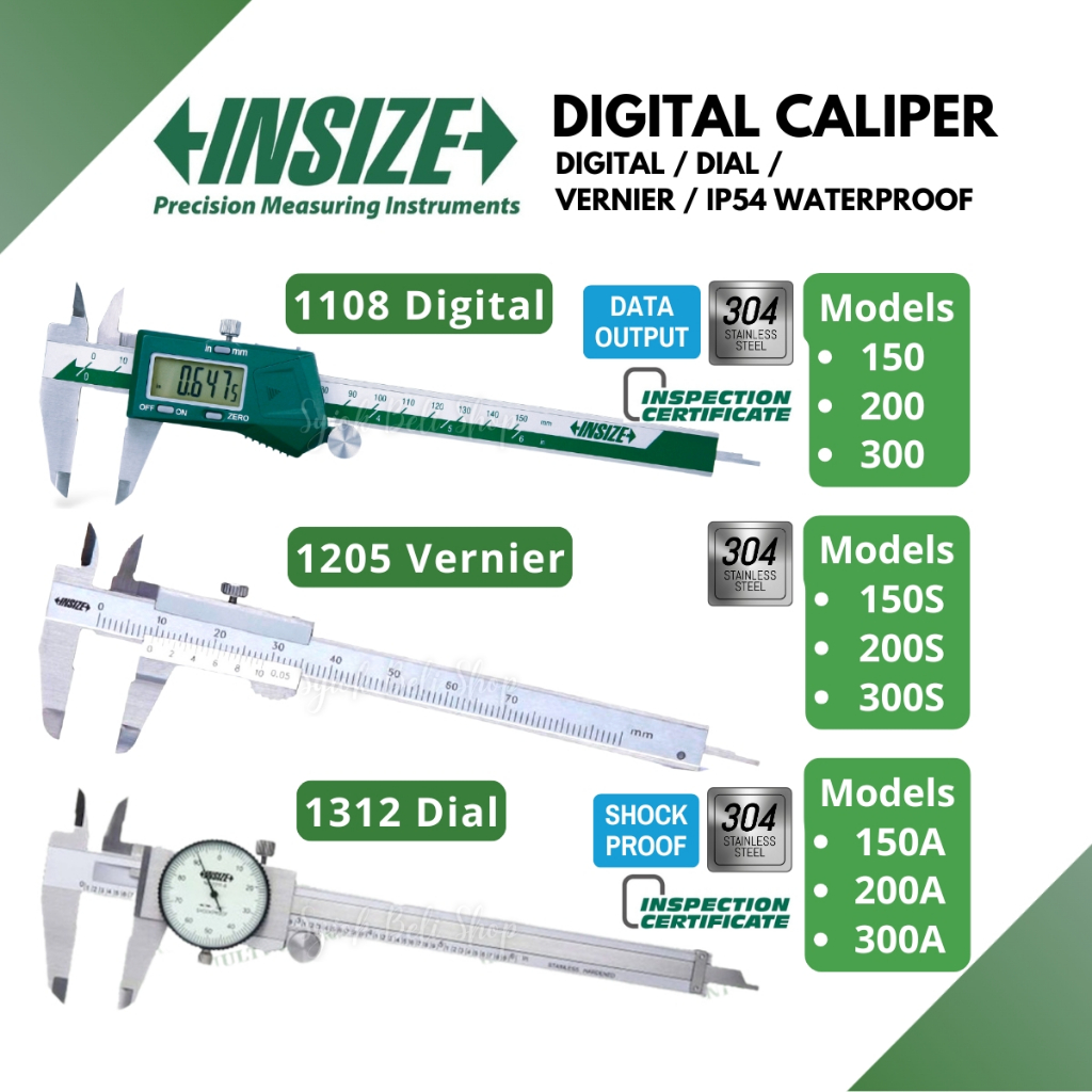 INSIZE Digital Caliper Measuring Tool 1108-150 / 1108-200 / 1108-3 ...