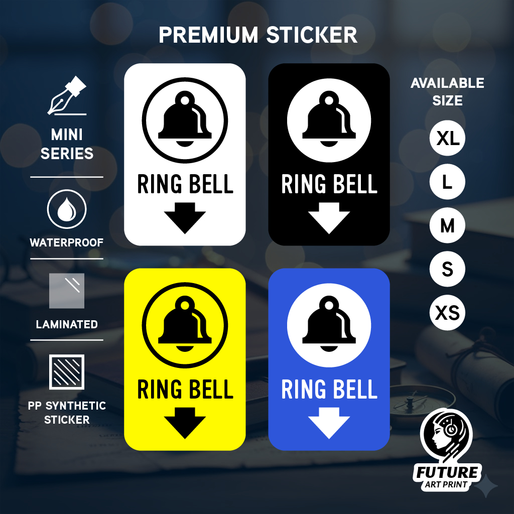 Doorbell Arrow Direction. Sticker Sign Small Label. Stiker Loceng Pintu ...