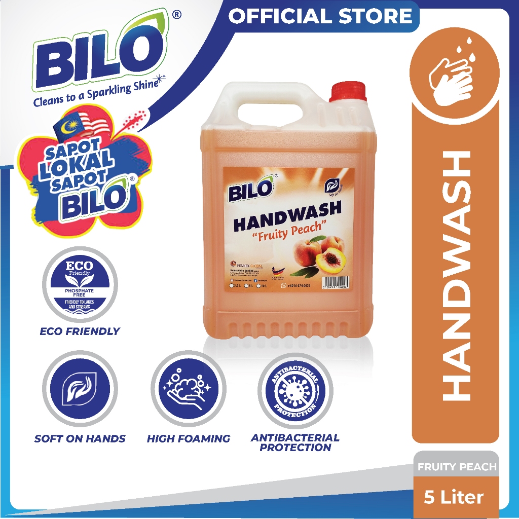 𝐁𝐈𝐋𝐎® 𝐋𝐈𝐐𝐔𝐈𝐃 𝐇𝐀𝐍𝐃𝐖𝐀𝐒𝐇 - 5 LITRES / FRUITY SCENT/ STRAWBERRY & PEACH ...
