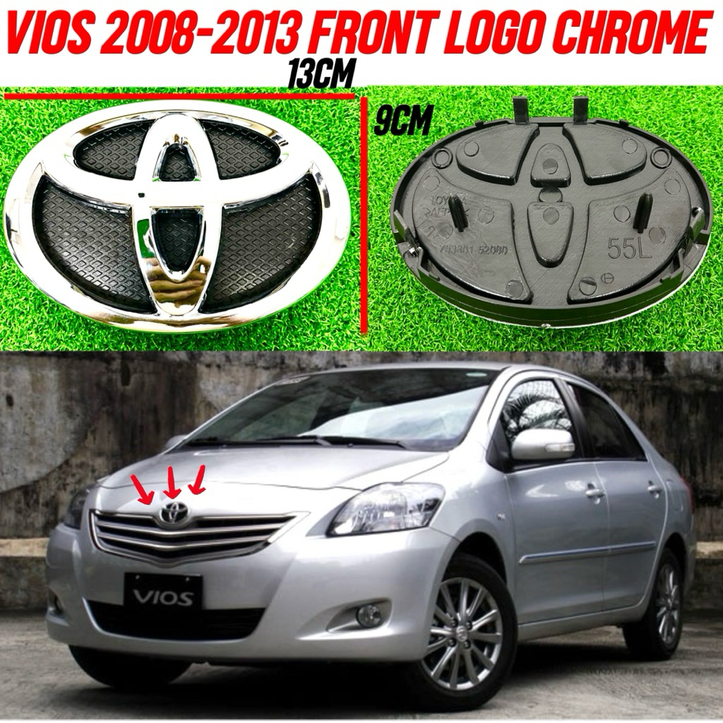 TOYOTA VIOS NCP93 FRONT EMBLEM LOGO 2008 2009 2010 2011 2012 2013 FRONT ...