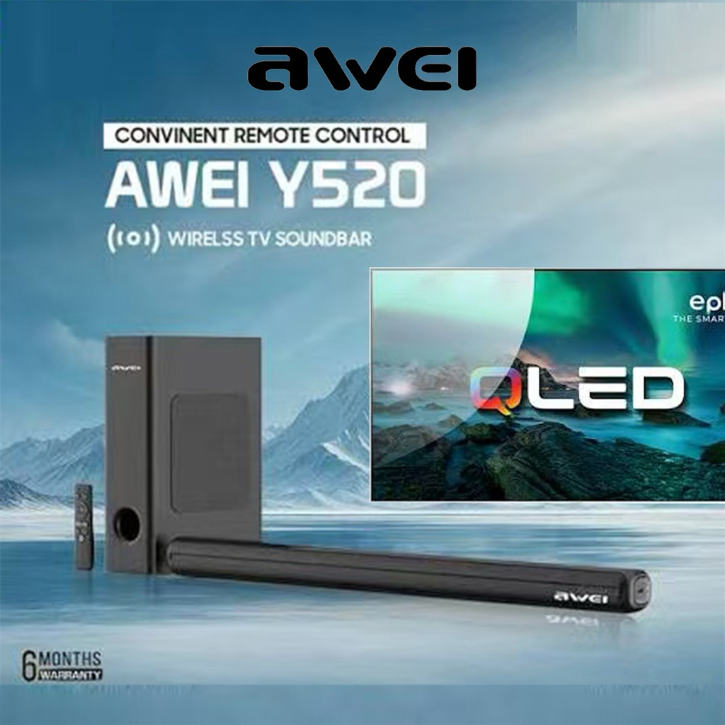 Original Awei Y520 Wireless Soundbar + Subwoofer,Wireless Home Theater ...