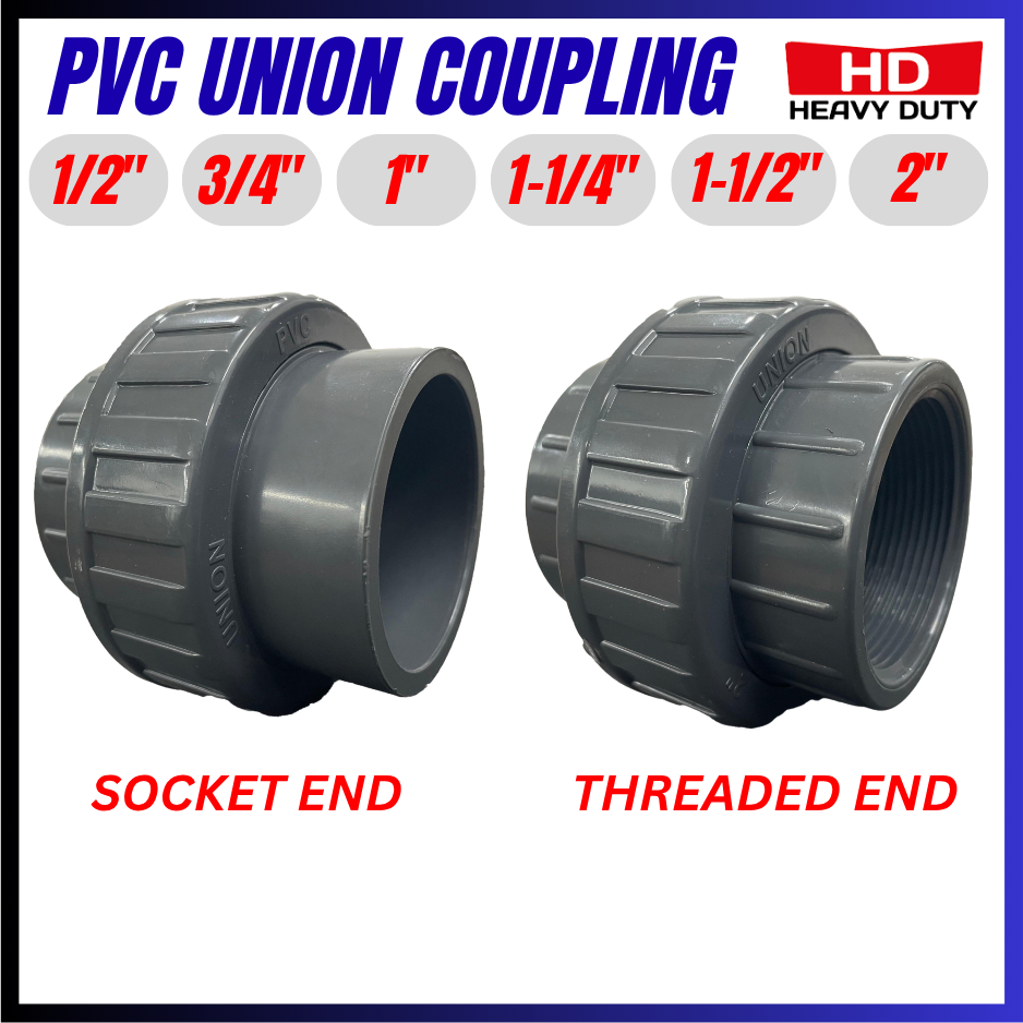 HEAVY DUTY PVC Union Coupling Socket End - S/E Threaded - T/E | Shopee ...