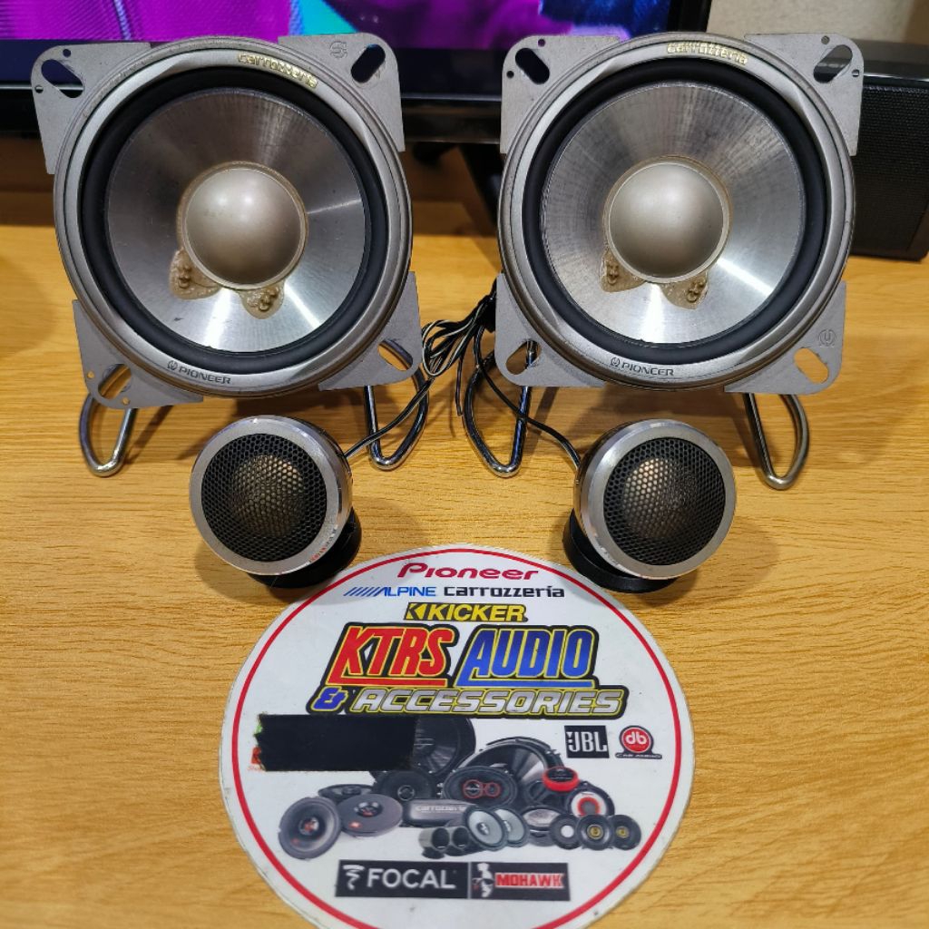 Carrozzeria pioneer 4" dashboard speaker TS-C100A 2 way separate ...