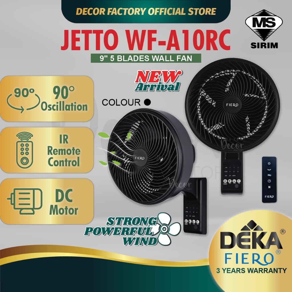 🔥NEW🔥DEKA FIERO JETTO A10RC 9" 5 Blades 5 Speeds Remote Control DC ...