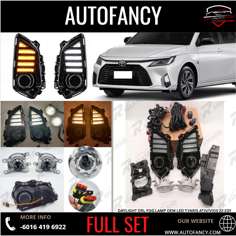 TOYOTA VIOS YARIS ATIV 2022-2025 FRONT BUMPER DAYLIGHT DRL RUNNING ...