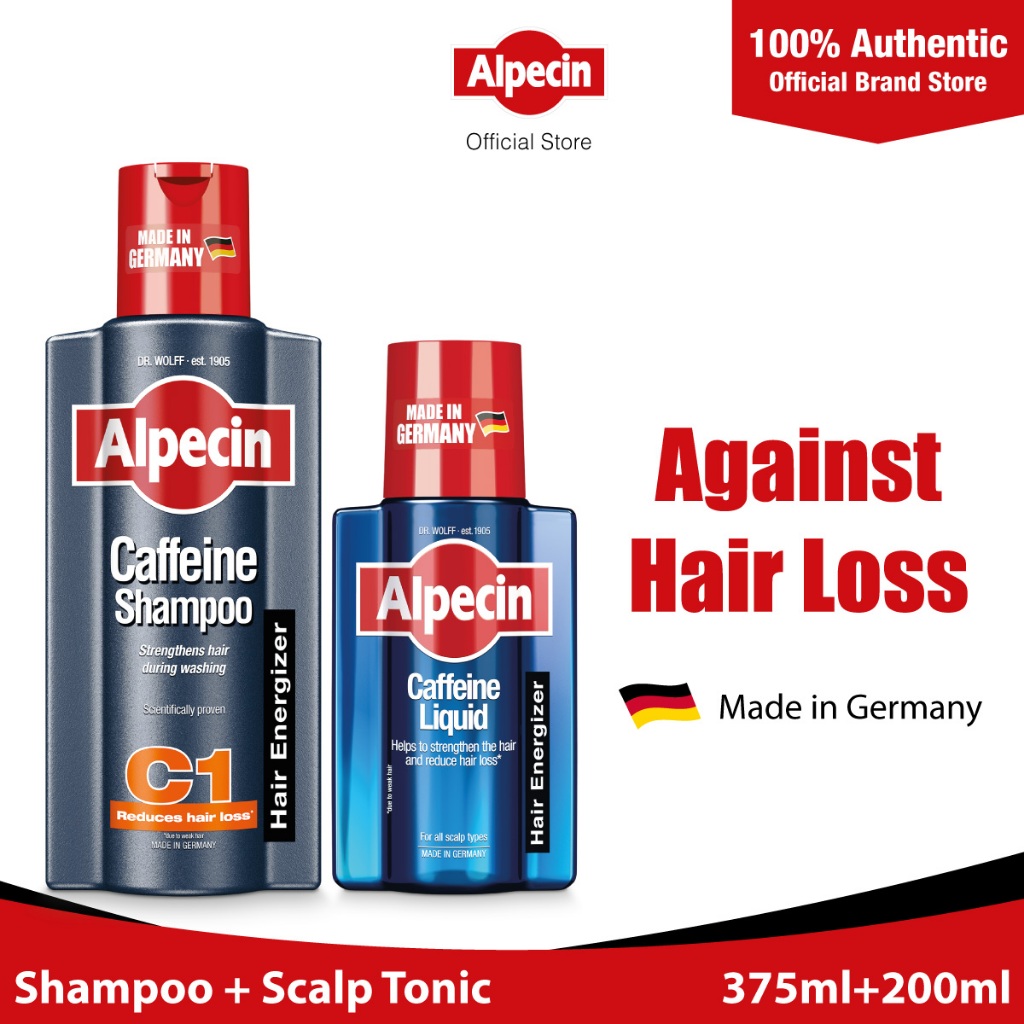 Alpecin XXL Hair Loss Kit - Men's Shampoo C1 (375ml)/Hair Tonic (200ml ...