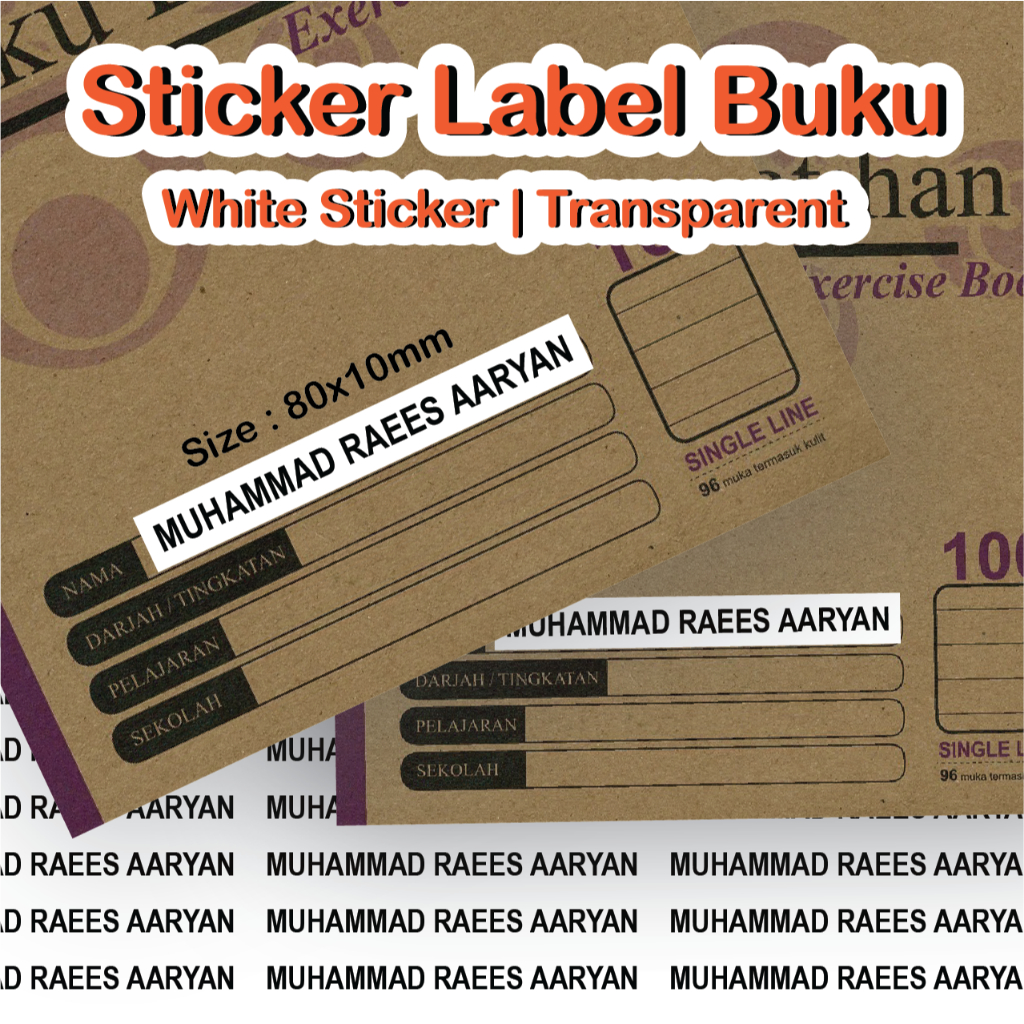[STICKER READY STOCK] Sticker Label Buku Alat Tulis Pensel Stationery ...