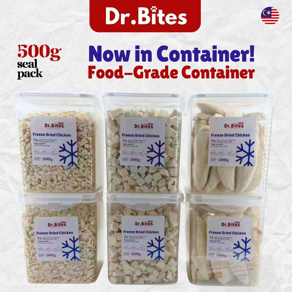 Dr. Bites Freeze Dried Chicken Series 500g in Plastic Container Snek ...