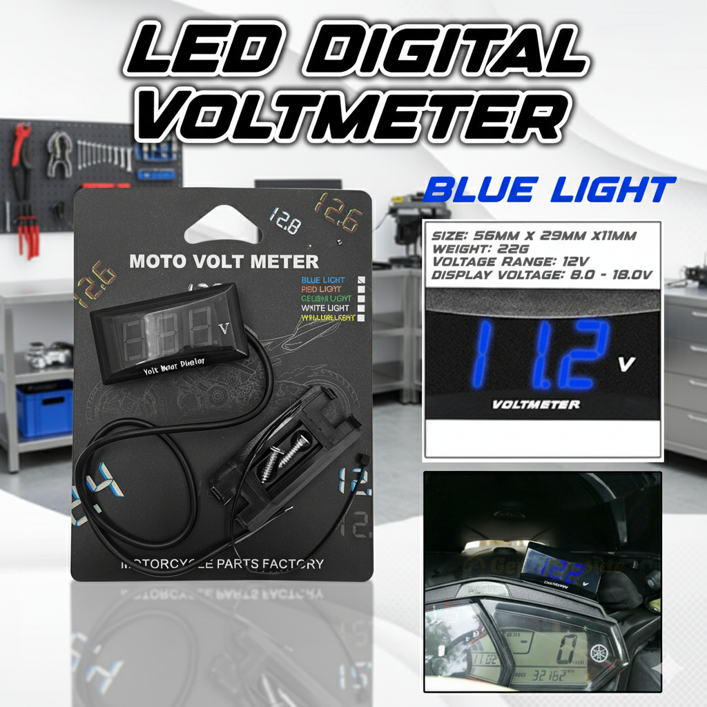 WATERPROOF VOLTMETER UNIVERSAL MOTORCYCLE CAR VOLTAGE METER VOLT METER ...