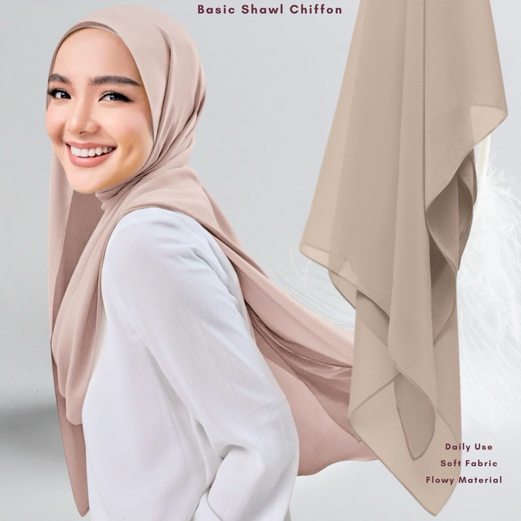 High Quality Basic Dailywear Shawl CHIFFON KEKNIS 1.8m | Shawl Keknis ...