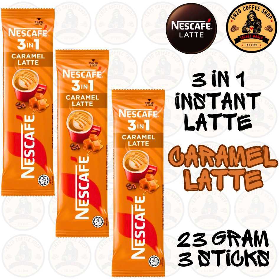 NESCAFE LATTE 3 IN 1 - CARAMEL LATTE INSTANT PREMIX COFFEE DRINK ...