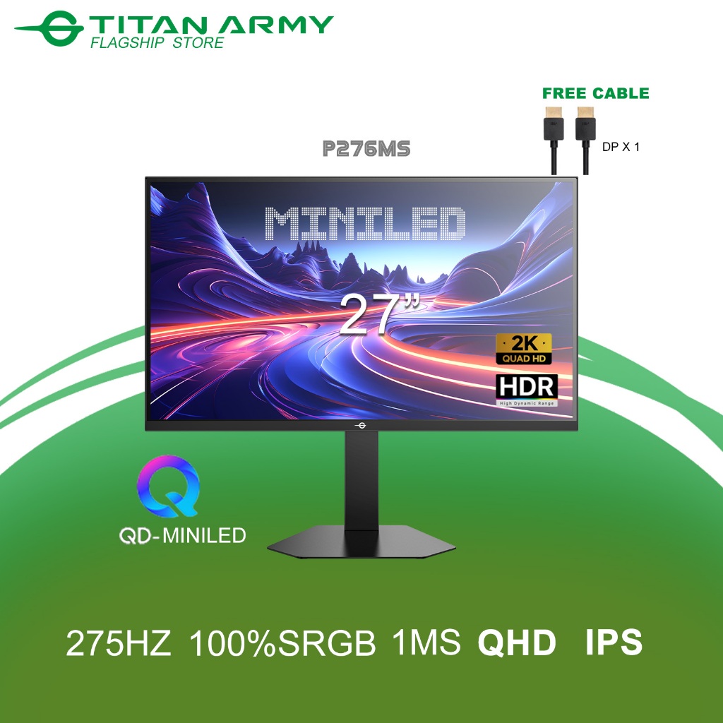 TITAN ARMY 27” DyDs QD-MiniLED QHD 2K 275Hz OC 1ms Fast IPS HDR ...