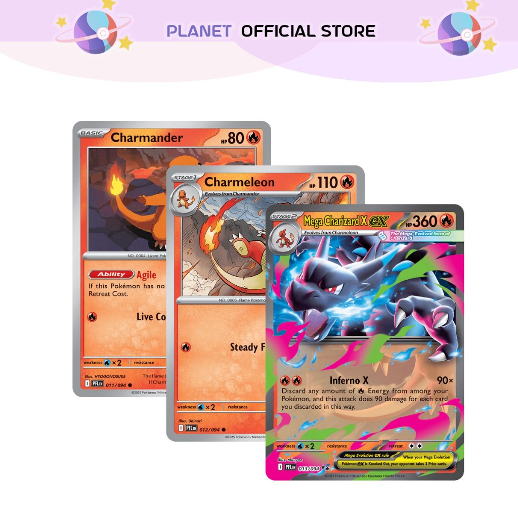 Mega Charizard EX Charmeleon Charmander [Phantasmal Flames] | Shopee ...