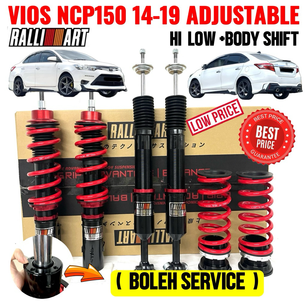 VIOS NCP 150 2014-2019 ADJUSTABLE (RALLIART)👍BOLEH SERVICE🔥HI LOW+BODY ...