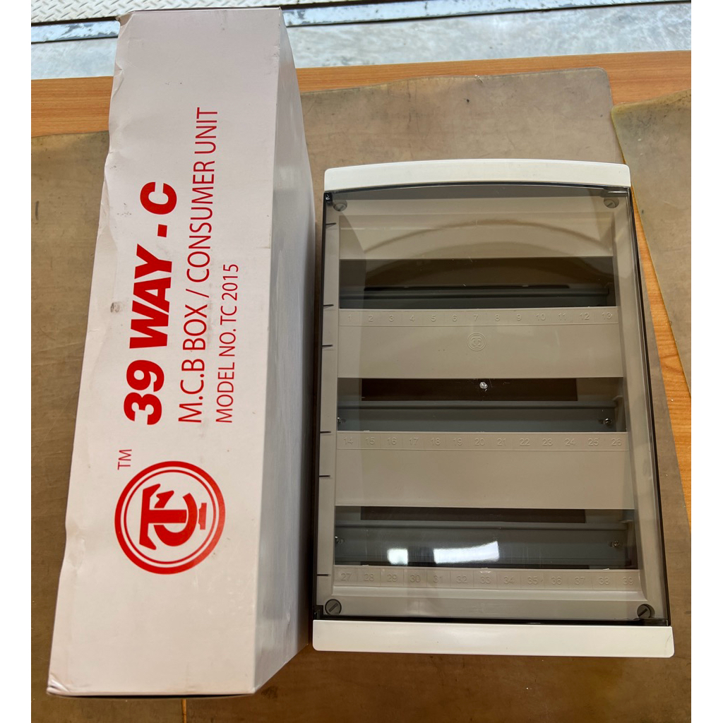 TC SURFACE PVC MCB BOX 39 WAY{ TRANSPARENT COVER} | Shopee Malaysia