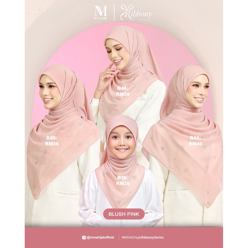 Minaz Hijab Bawal Plain Ribbony series🎀 | Shopee Malaysia