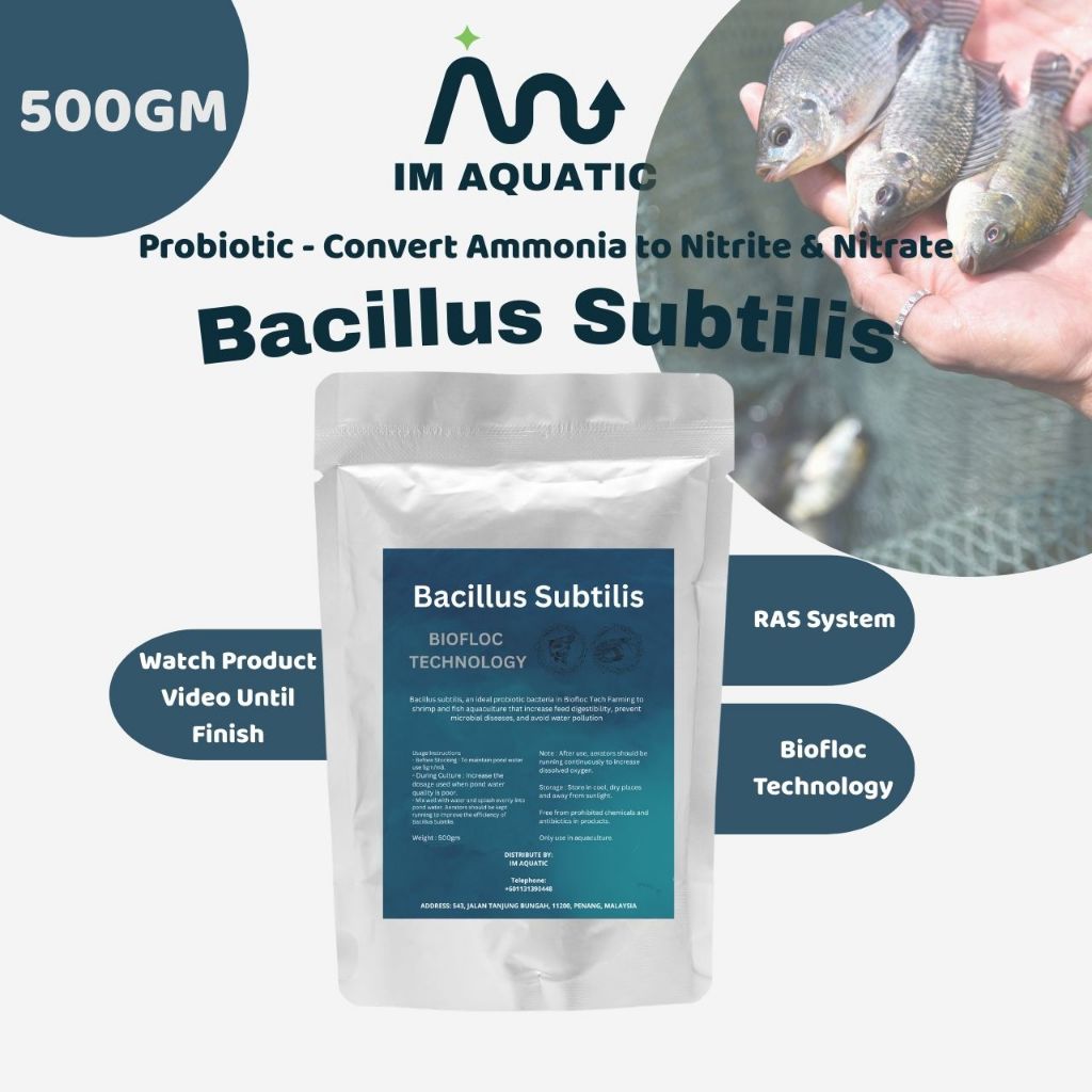 Bacillus Subtilis | Probiotic for Aquaculture Biofloc 500gm | Shopee ...