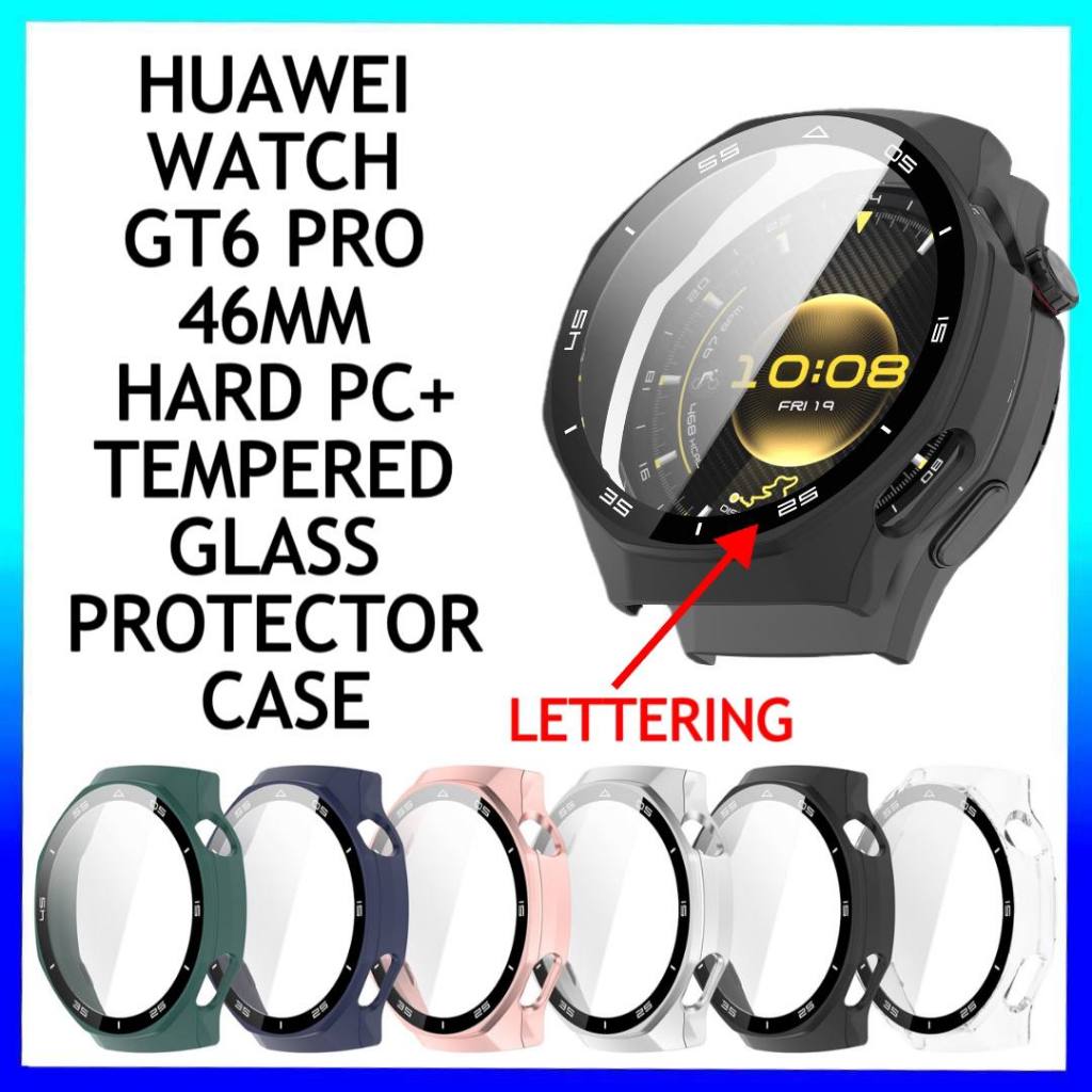 Huawei Watch GT6 Pro 46mm Lettering Hard PC With Tempered Glass Full ...