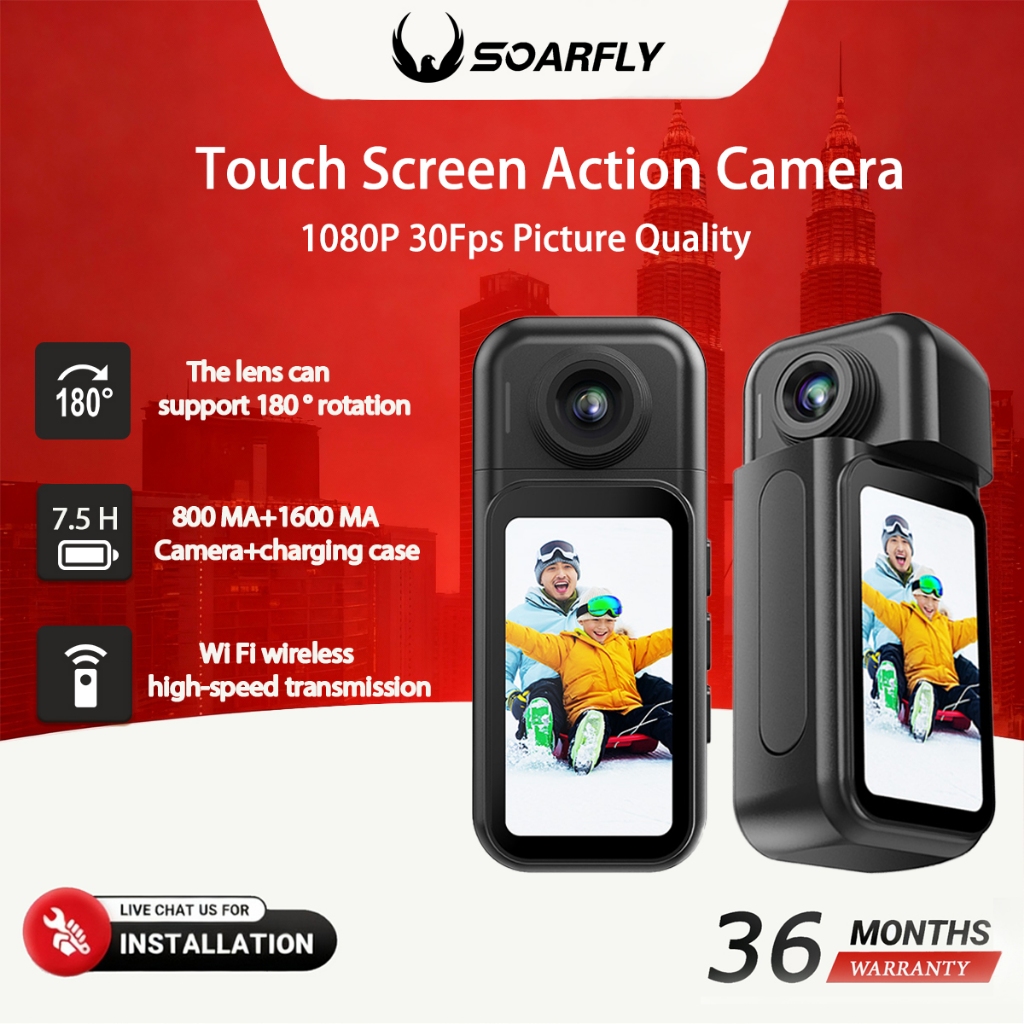 SOARFLY Mini Action Camera Dash Action Moto Professional Cat Small ...