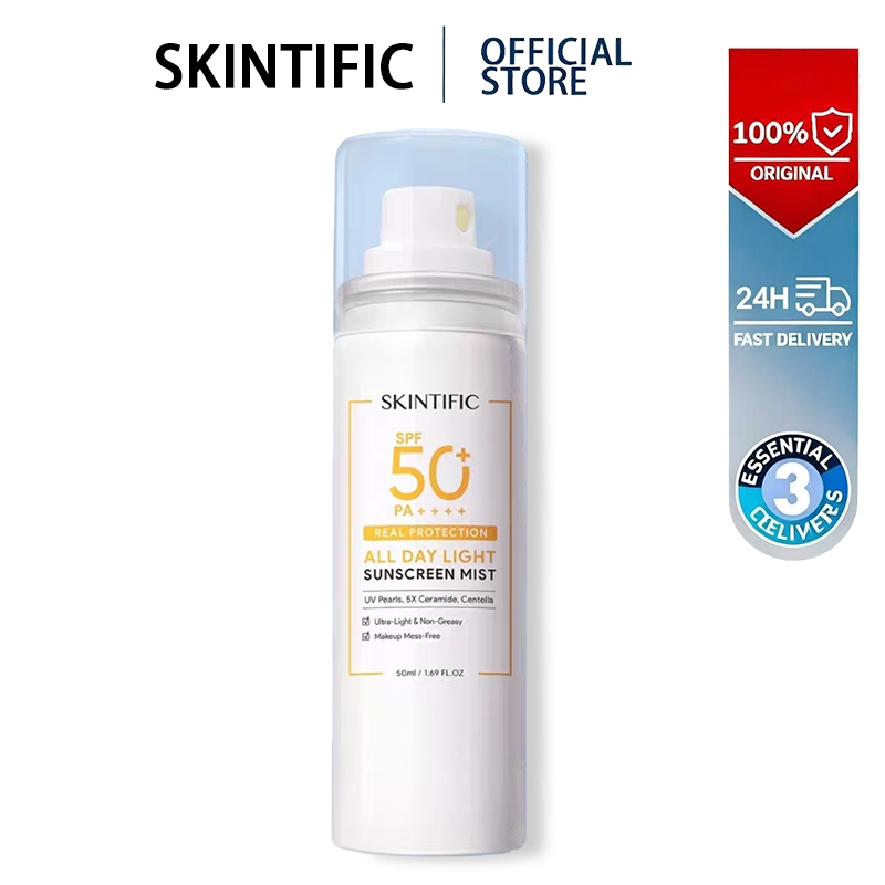 SKINTIFIC All-Day Lightweight Sunscreen Spray SPF50 PA++++ | Blocks UV ...
