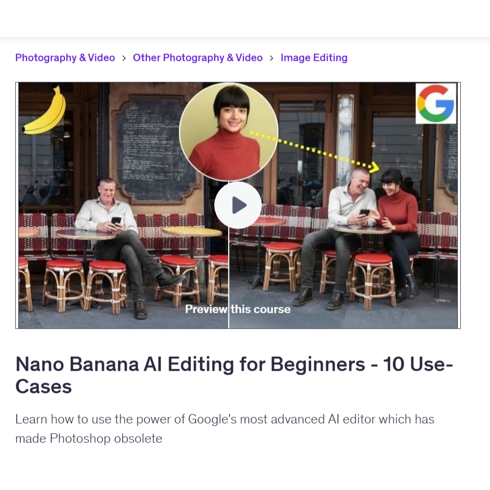 Nano Banana Video Course- Nano Banana AI Editing For Beginners - 10 Use ...