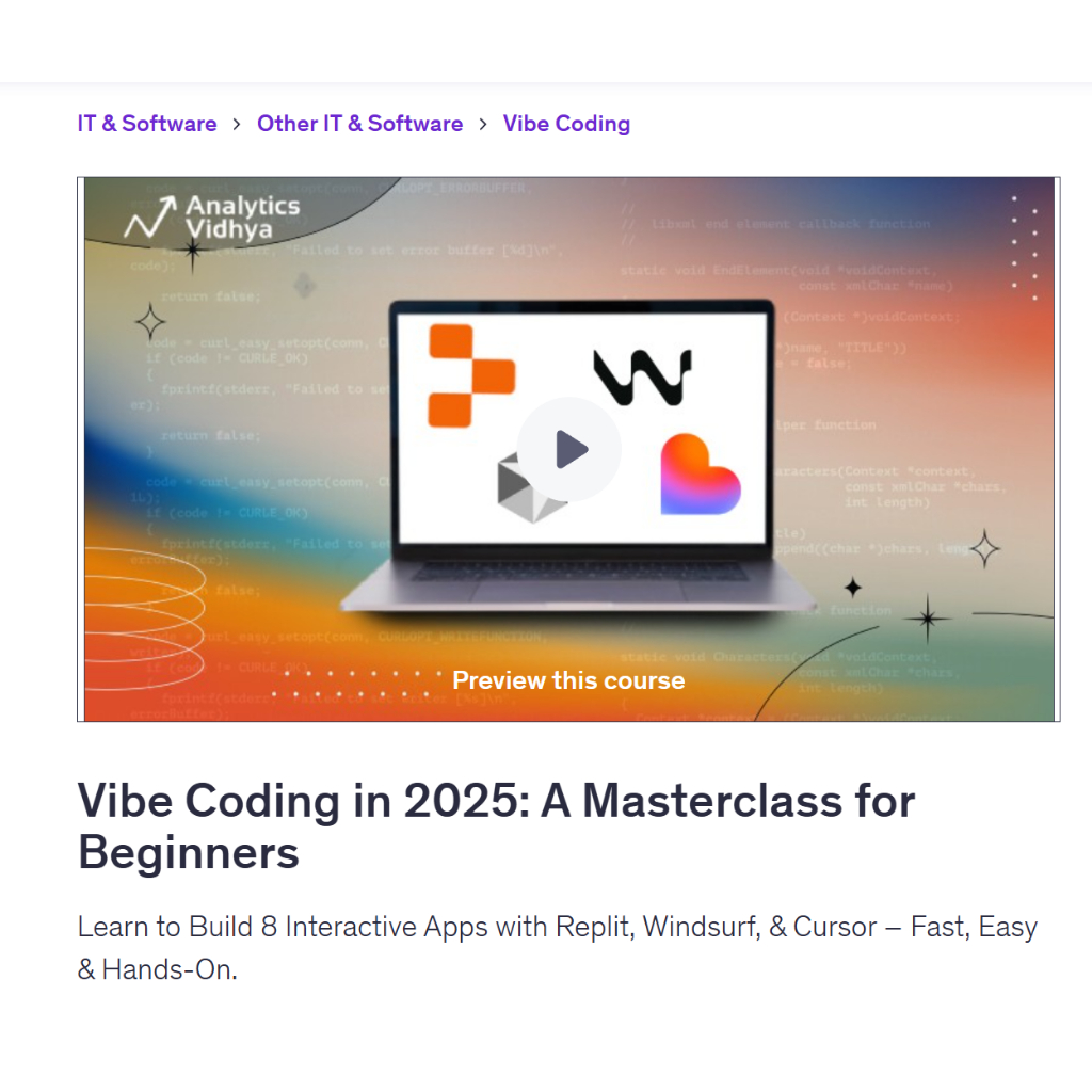 Vibe Coding Video Course- A Beginners Guide to "Vibe Coding" with ...