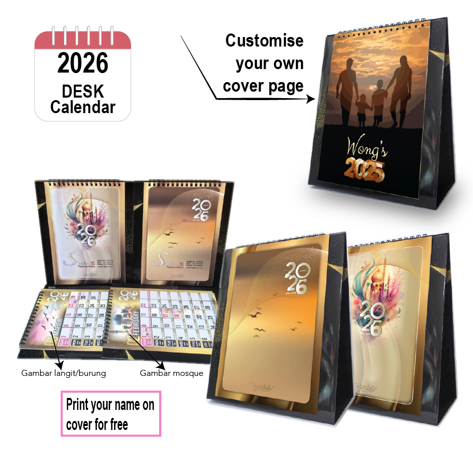 [Custom] 2026 Desk Calendar FREE PRINT NAME [ada Cuti Sekolah] | Shopee ...