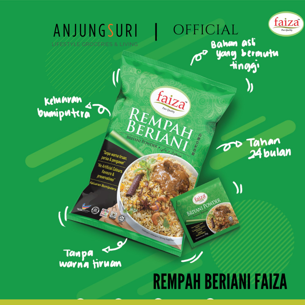 Rempah Beriyani Faiza Beriani Powder Serbuk Perencah Masakan Nasi ...
