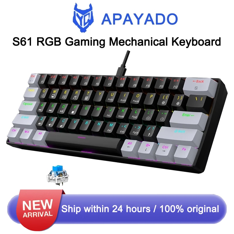 S61 60% Mechanical Gaming Keyboard | RGB Lighting | Anti-Ghosting Full ...