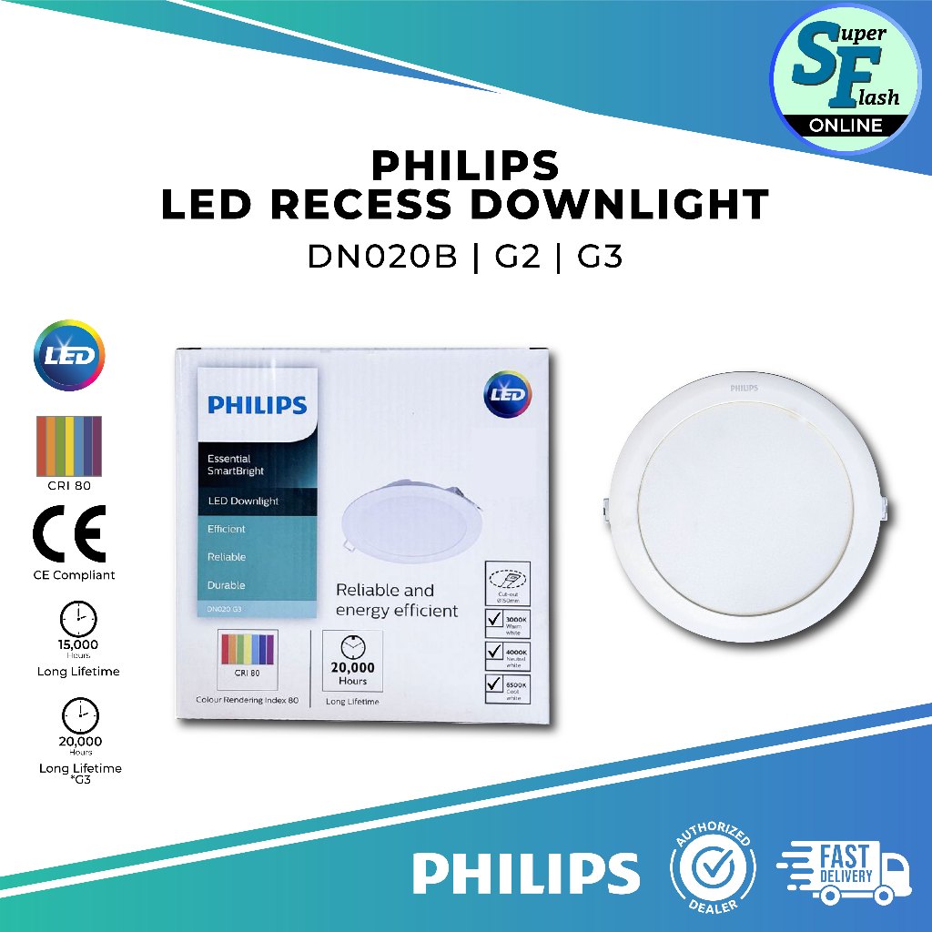 PHILIPS LED Recessed Downlight DN020B G1/G2/G3 Round 5INCH 6INCH 7INCH ...