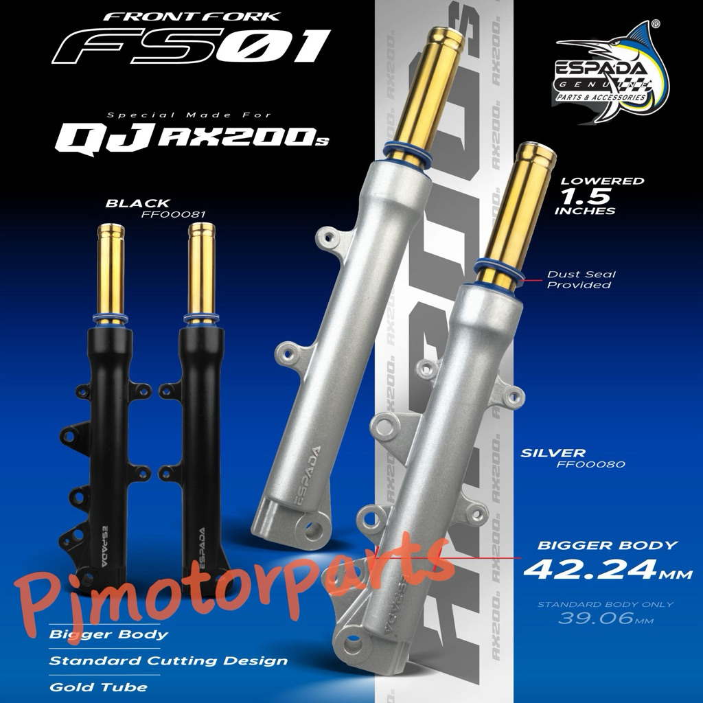 QJMOTOR AX200S - ORIGINAL ESPADA LOWER 1.5 INCH FRONT FORK ASSY / TURUN ...