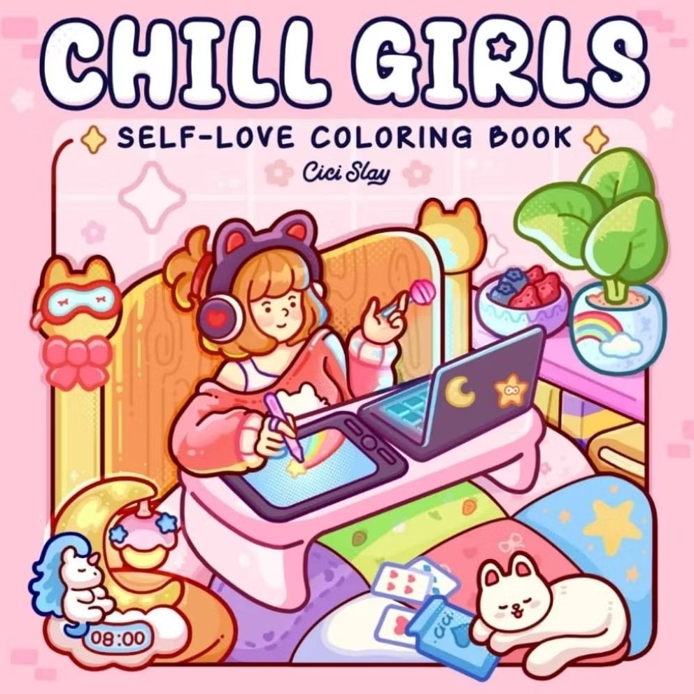 Chill Girls Digital Coloring Page By Cici Slay | Shopee Malaysia