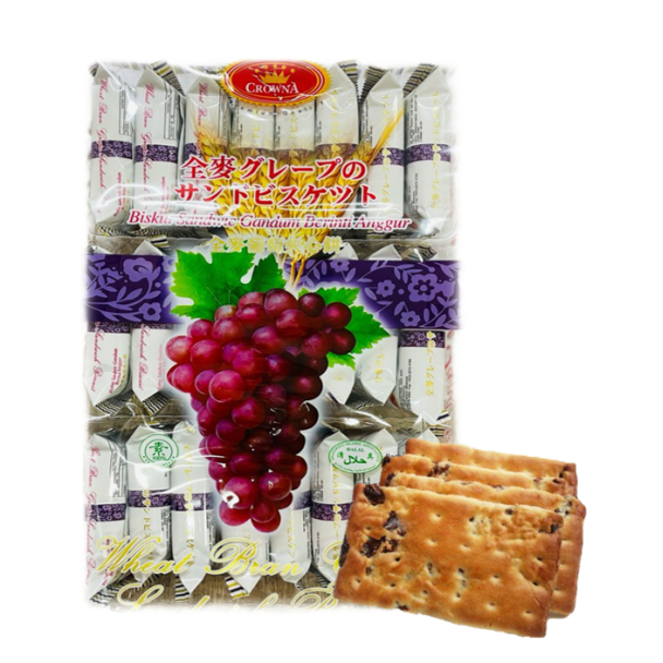 [NEW] [24PKT] CROWNA WHEAT BRAN GRAPE BISCUIT 360G BISKUT ANGGUR UNIK ...