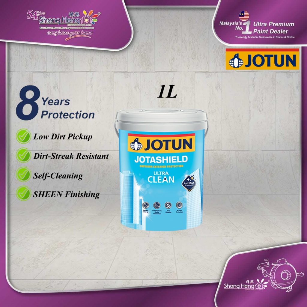1L Jotun Jotashield Ultra Clean Antidirt Paint - Colour Option | Shopee ...