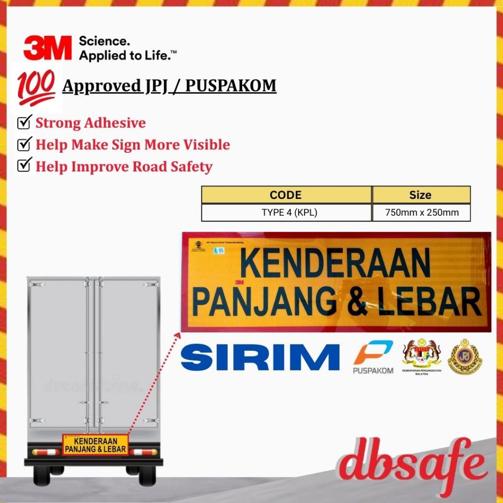 (Ready Stock) Original 3M Sirim Type 4 Lorry Marking Approve JPJ ...