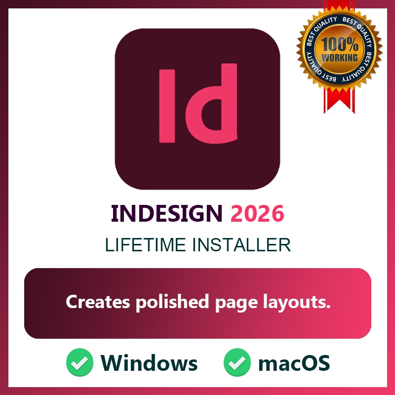 Adobe Indesign Latest ver 2026 ID Windows 10/11 Mac M1/M2/M3/M4 ...