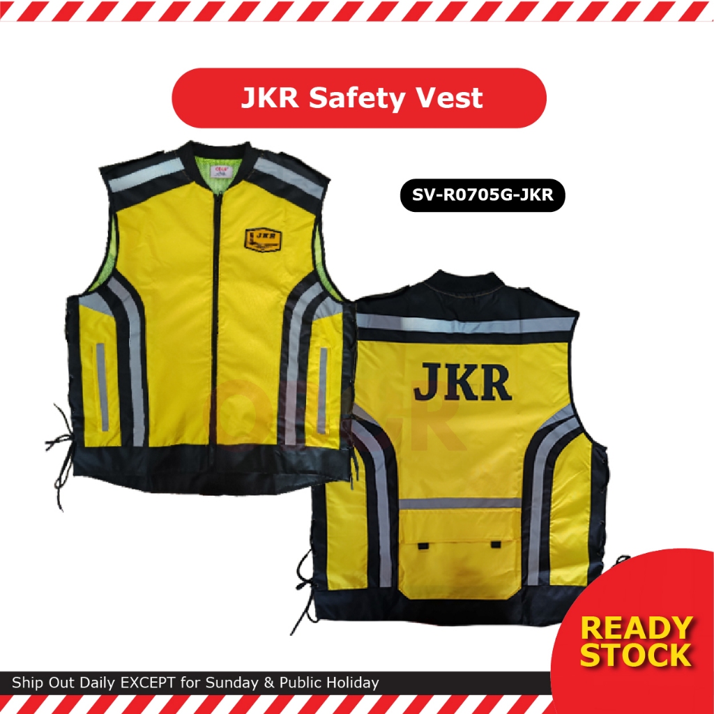 Golden Yellow Executive Vest with JKR Logo (Reflective Patch + Printing ...