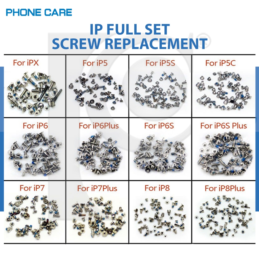COMPATIBLE FOR SCREW FULL SET IP 5 5S 6 6S 6 PLUS 6S PLUS 7 PLUS 8 PLUS ...