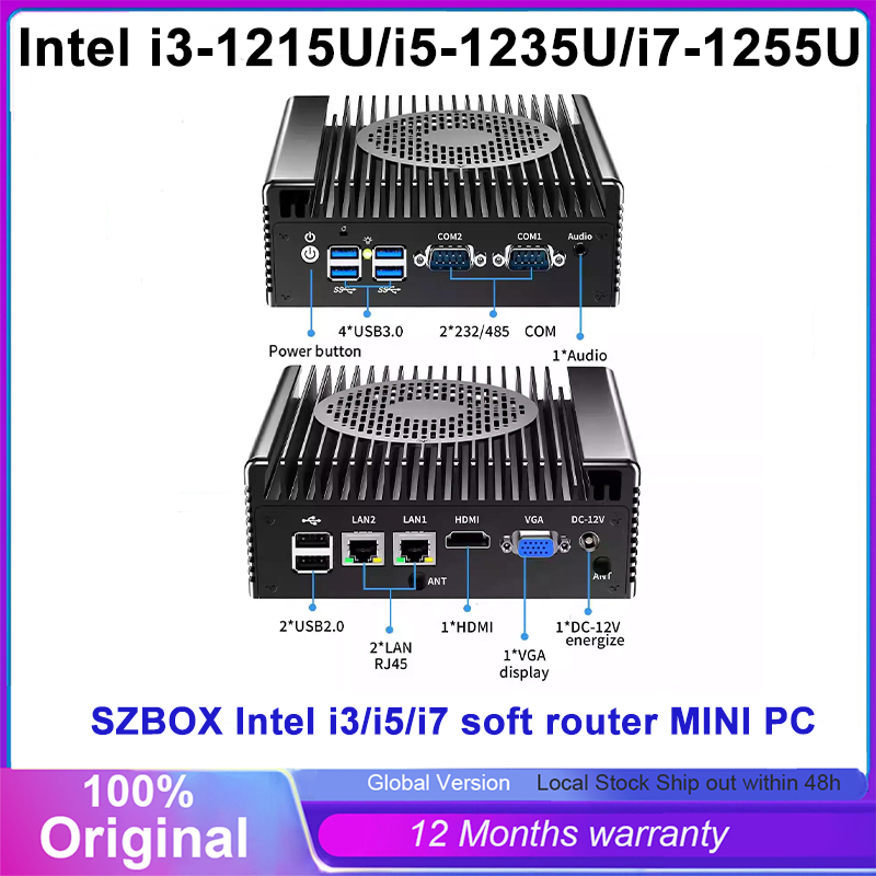 SZBOX R12 Intel i3-1215U/i5-1235U/i7-1255U soft router DDR4 3200Mhz ...