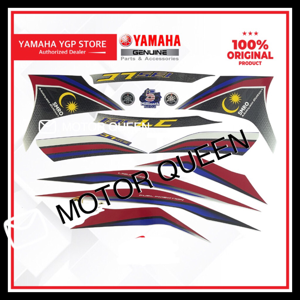 Original HLY Stripe Sticker Cover set YAMAHA LC135 V8 fi 5MRO MALAYSIA ...