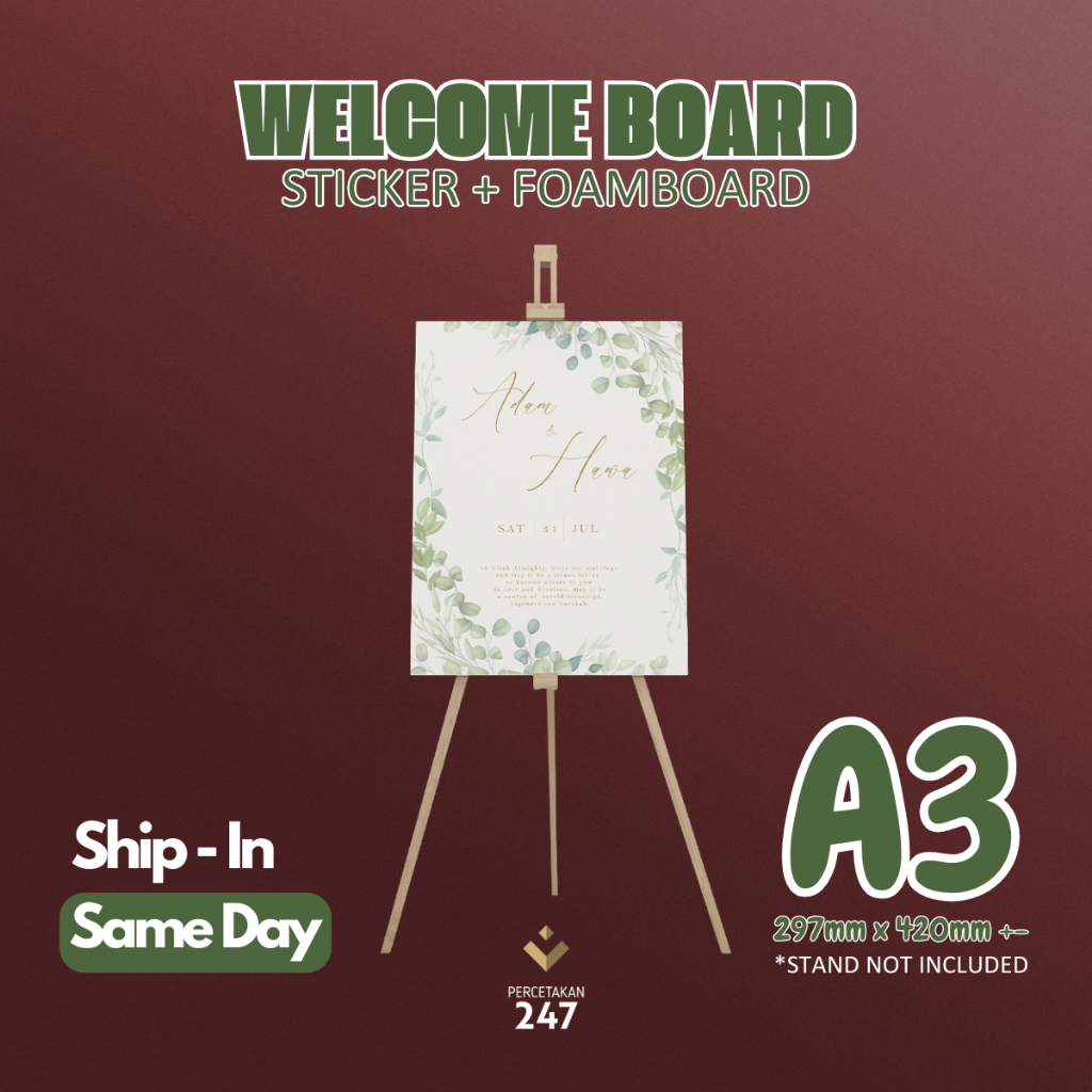 Welcome Board A3 | MURAH Wedding Signage | Papan Selamat Datang ...