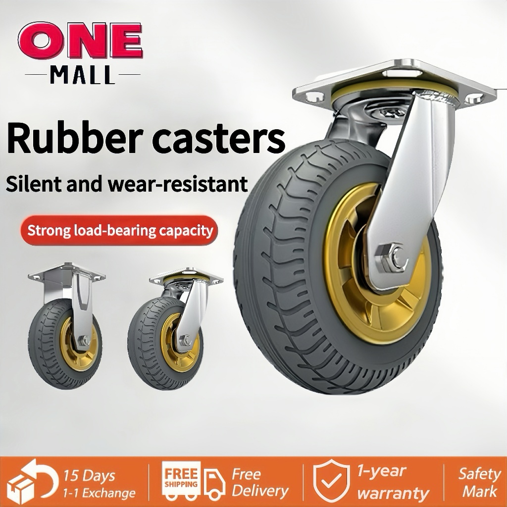 Rubber Caster Wheel 4"/5" – Durable, Silent & 360° Swivel for Trolley ...