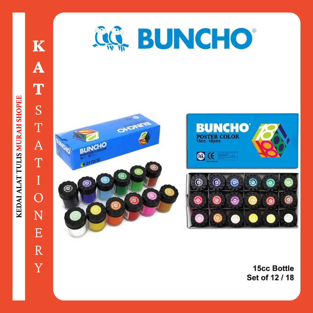 Buncho Poster Color I Warna Poster [12 Colours / 18 Colours] [15cc ...