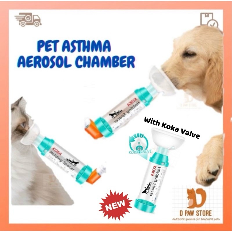 KOKA Pet Asthma Inhaler Chamber Aerosol Spacer For Cat & Dog with valve ...