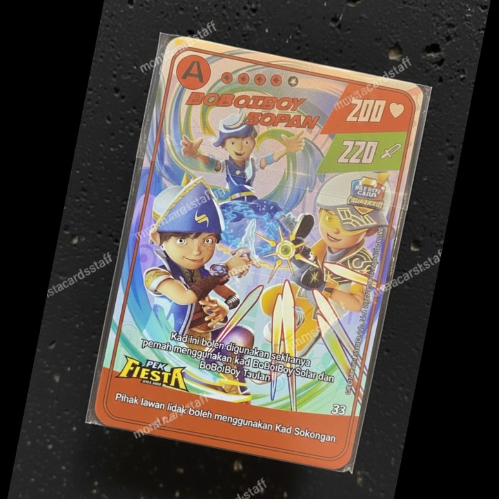 Kad Fiesta Monsta Championship Boboiboy Sopan 33/90 Limited Edition ...