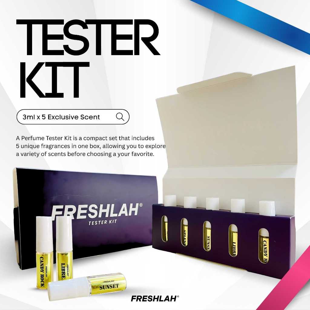 Freshlah Tester Kit EDP 3ML X 5 Botol Kualiti Tinggi Parfum Manis Segar ...