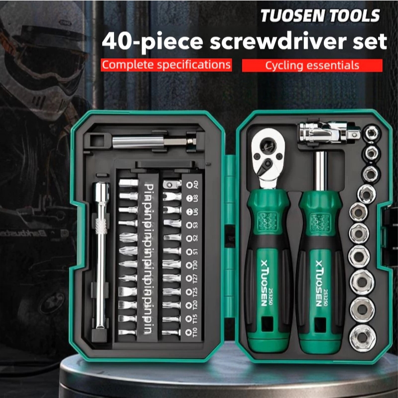 Motorcycle Tool Box Socket Wrench Set Wrench and Screwdriver Bit Set ...
