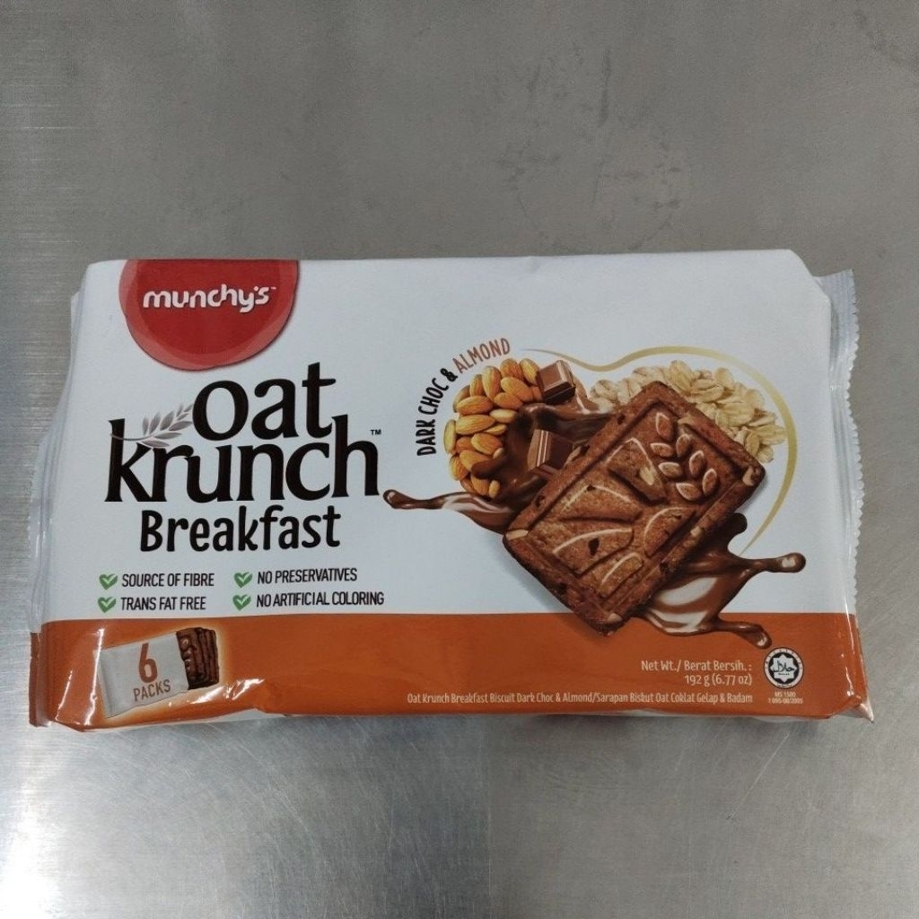 Munchy's Oat Crunch Dark Choc & Almond -192g (x 6 packs) | Shopee Malaysia
