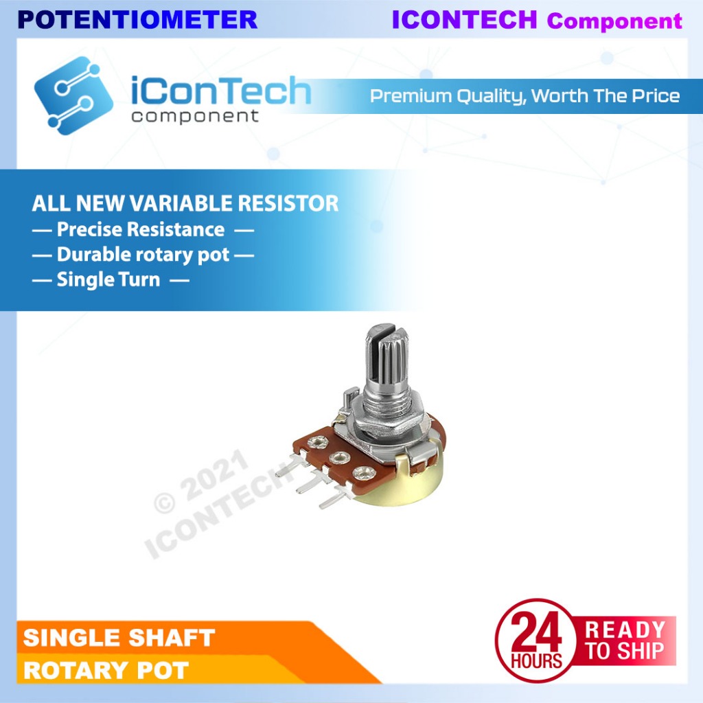 Potentiometer Variable Resistor 1k 5k 10k 100k Ohm WH148 Single Shaft ...