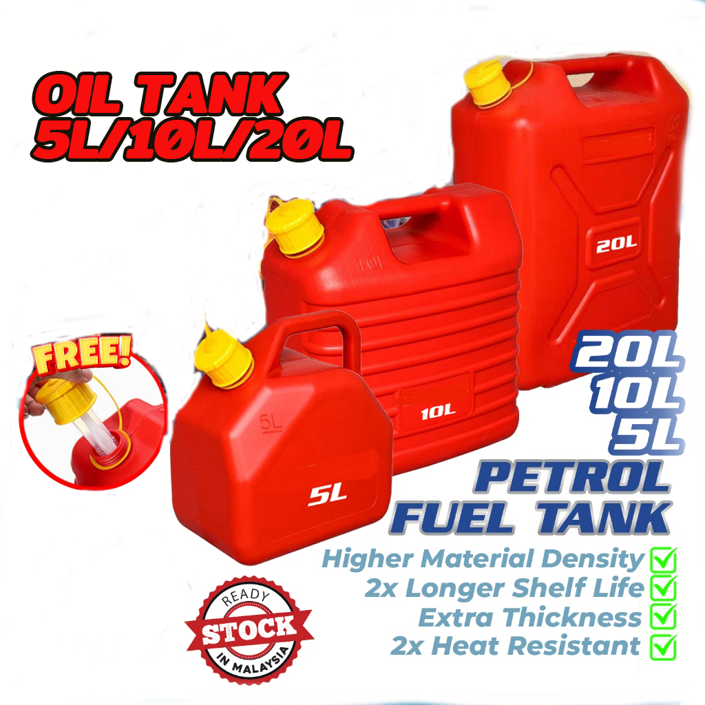 5L 10L 20L Oil Tank Auto Shut Off Gasoline Container Mount Motorcycle ...